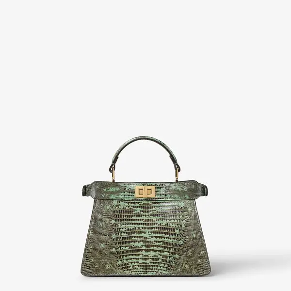 Fendi Peekaboo® Iseeu Petite Jade Green Lizard Leather Bag
